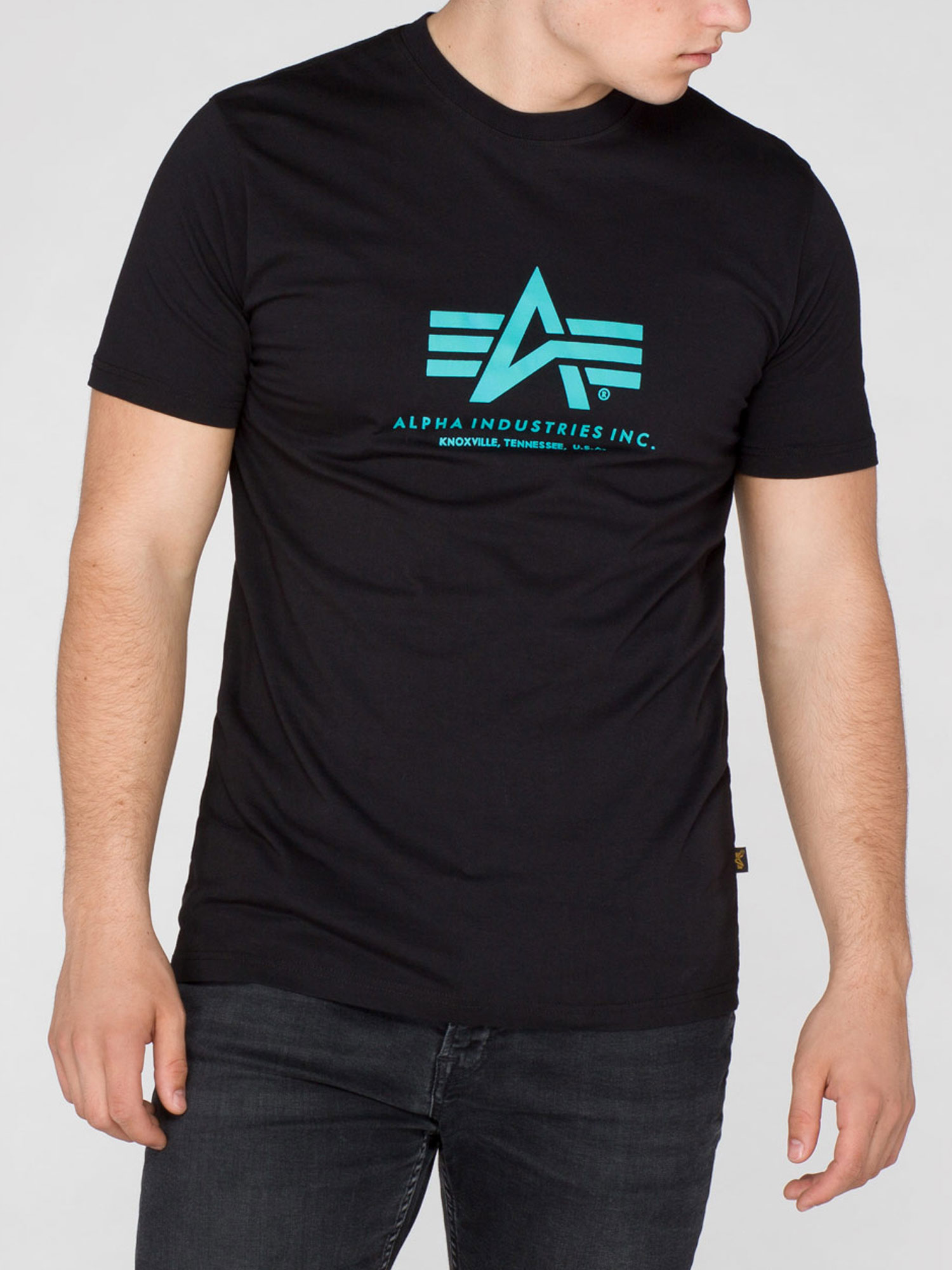 Alpha Industries Basic T-Shirt Black/Sky - Bennevis Clothing