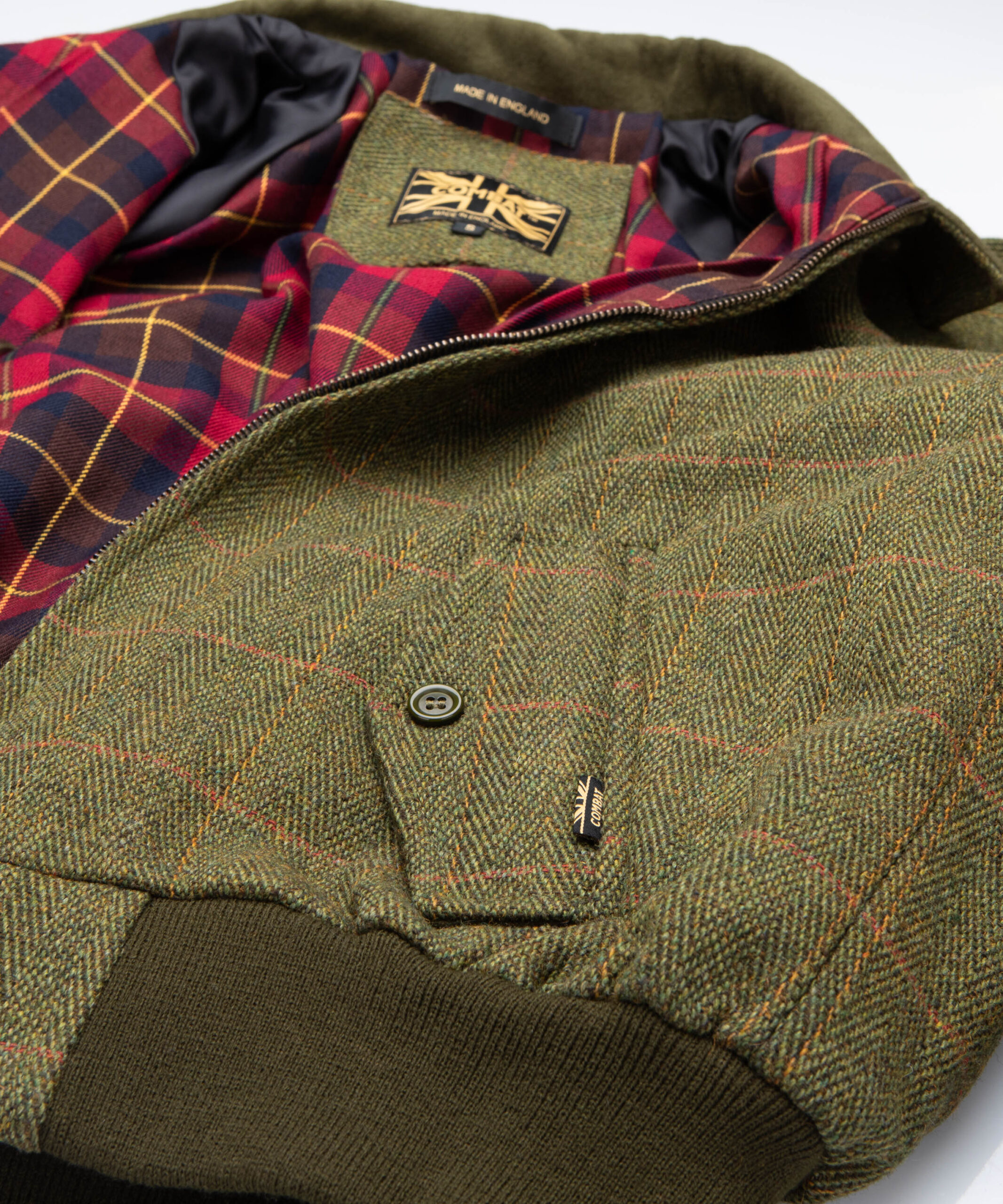 Tweed Harrington Jacket Combat, Made in UK - Bennevis Clothing